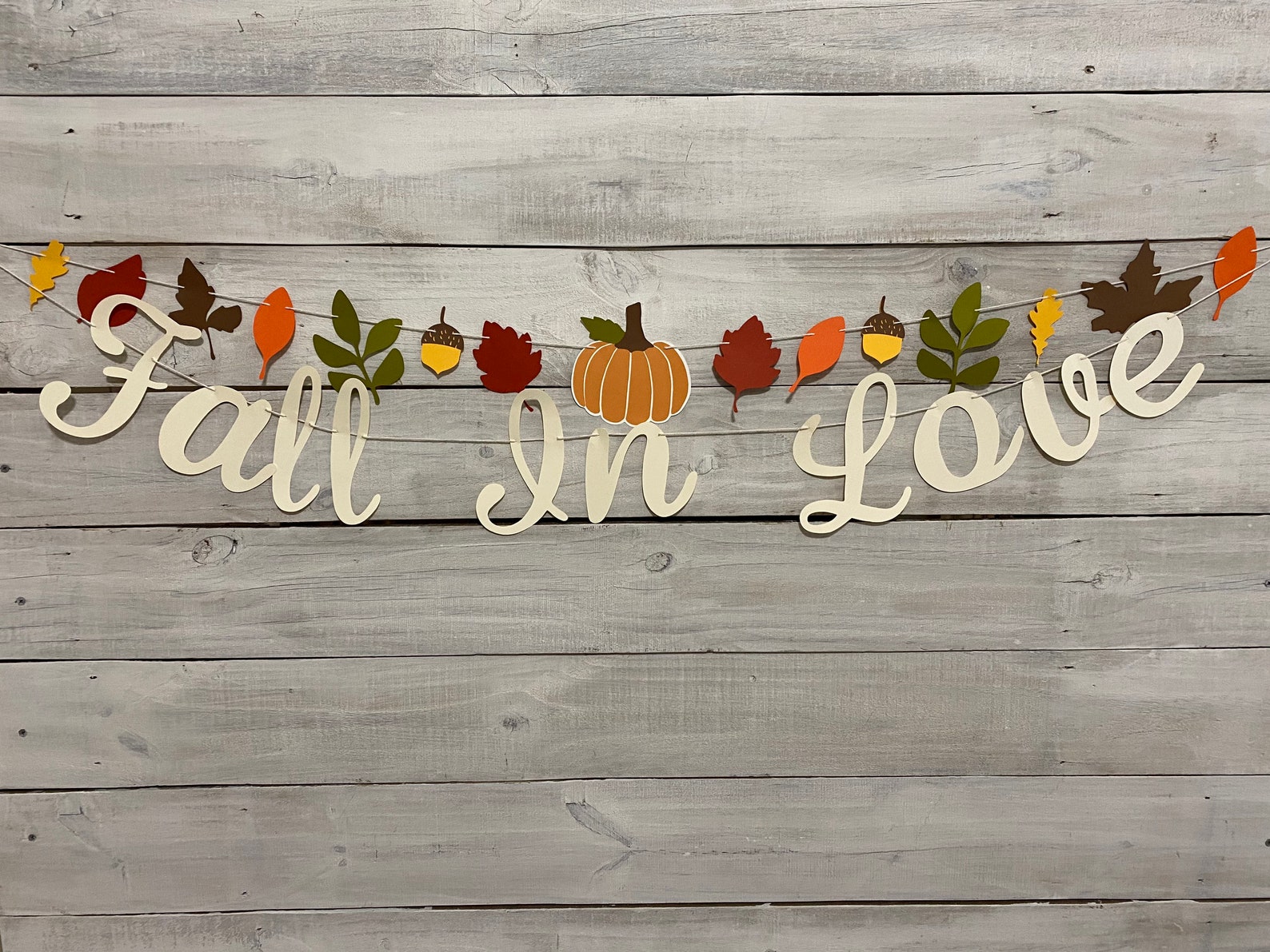 Fall in Love Banner: Autumn Wedding, Bridal Shower Garland - Etsy