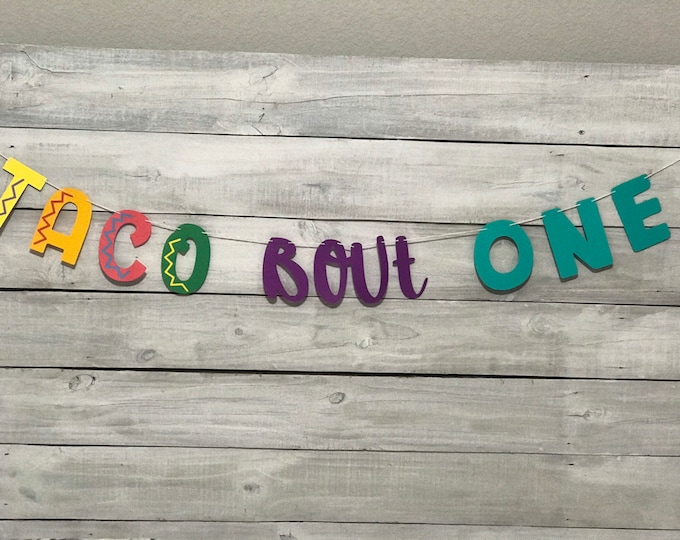 Taco Bout A Party Cursive Banner / Gold Glitter Script Fiesta Birthday ...