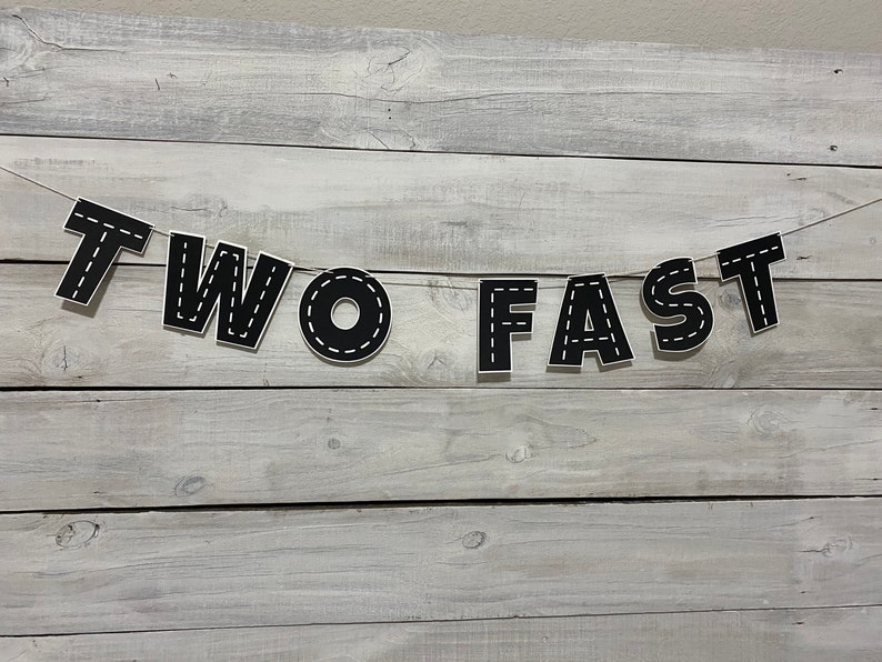 Two Fast Banner Second Birthday Banner Racecar Birthday - Etsy