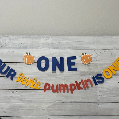 Our Pumpkin is One Banner Pumpkin Birthday Decorations Our - Etsy