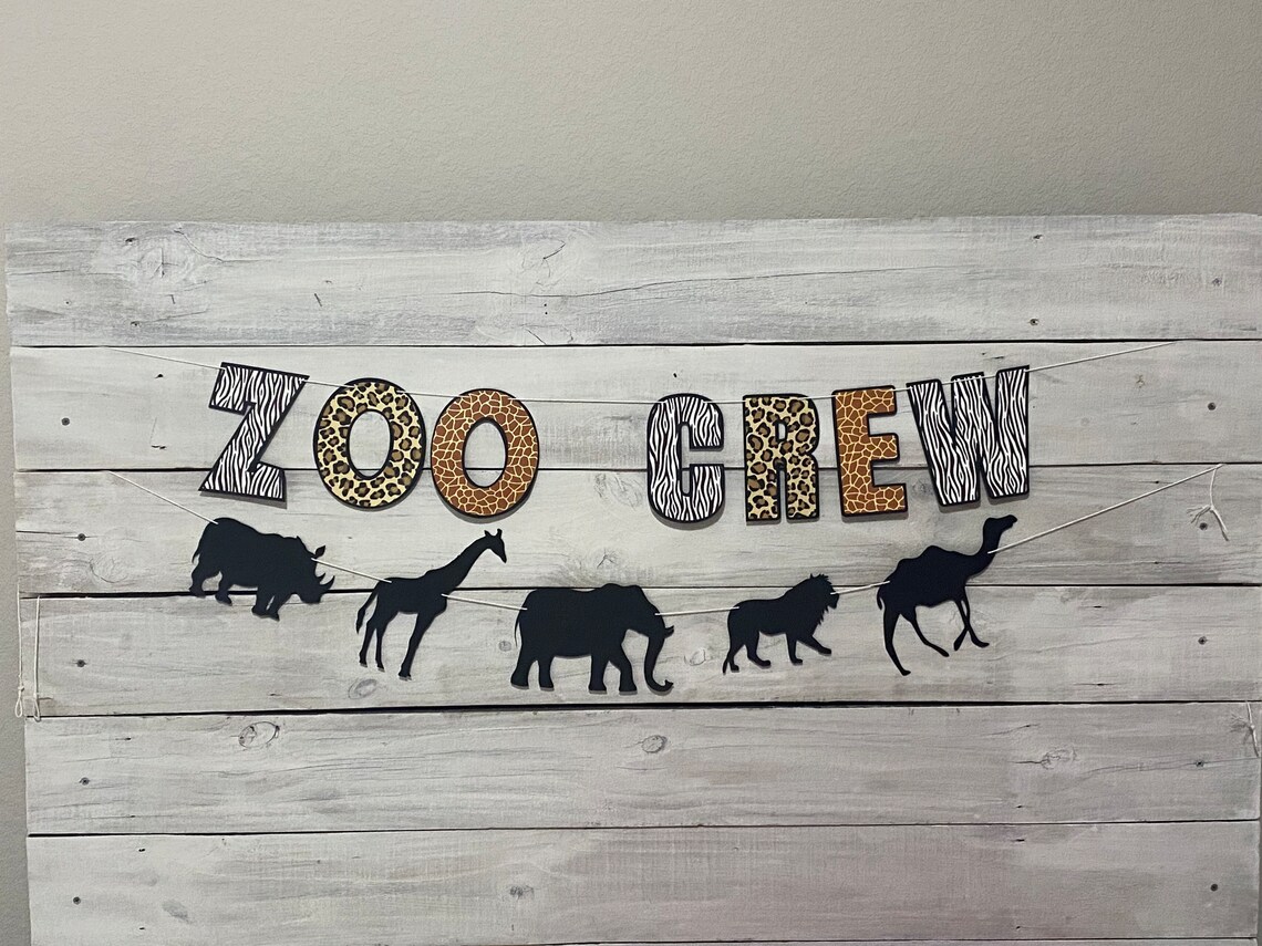 Zoo Crew Banner: Animal Print Safari Party Decor - Etsy