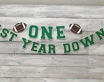 First Year Down Football Birthday - Etsy