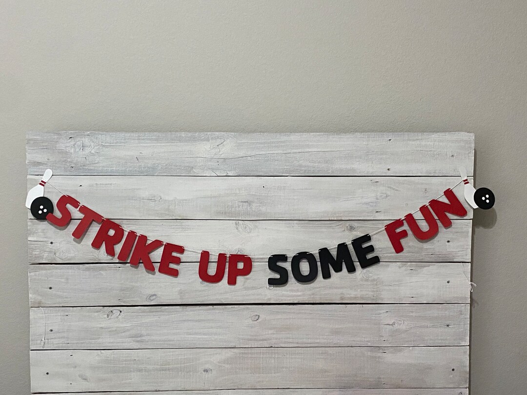Strike up Some Fun Banner - Bowling Birthday Banner - Bowling Birthday ...