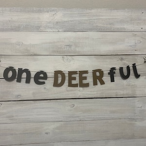 ONE Deer Ful Banner - Deer First Birthday Theme - Deer First Birthday ...