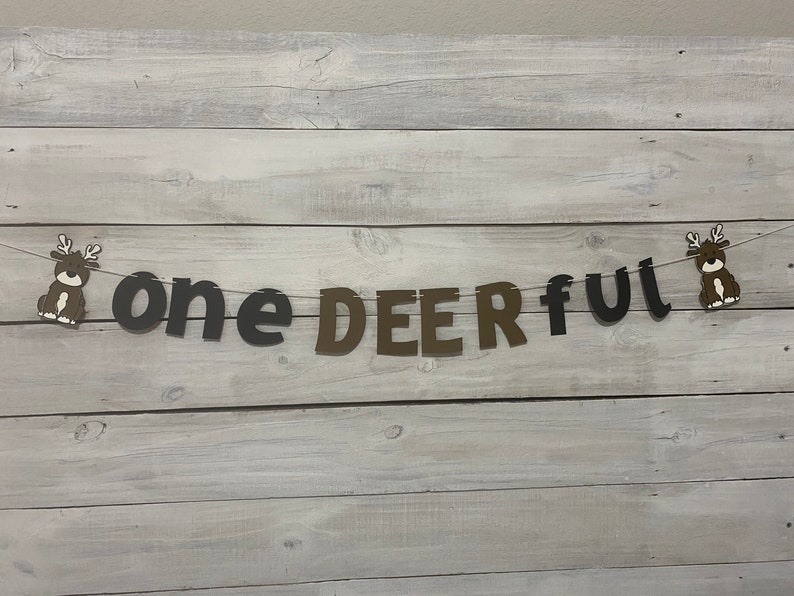 ONE Deer Ful Banner Deer First Birthday Theme Deer First | Etsy