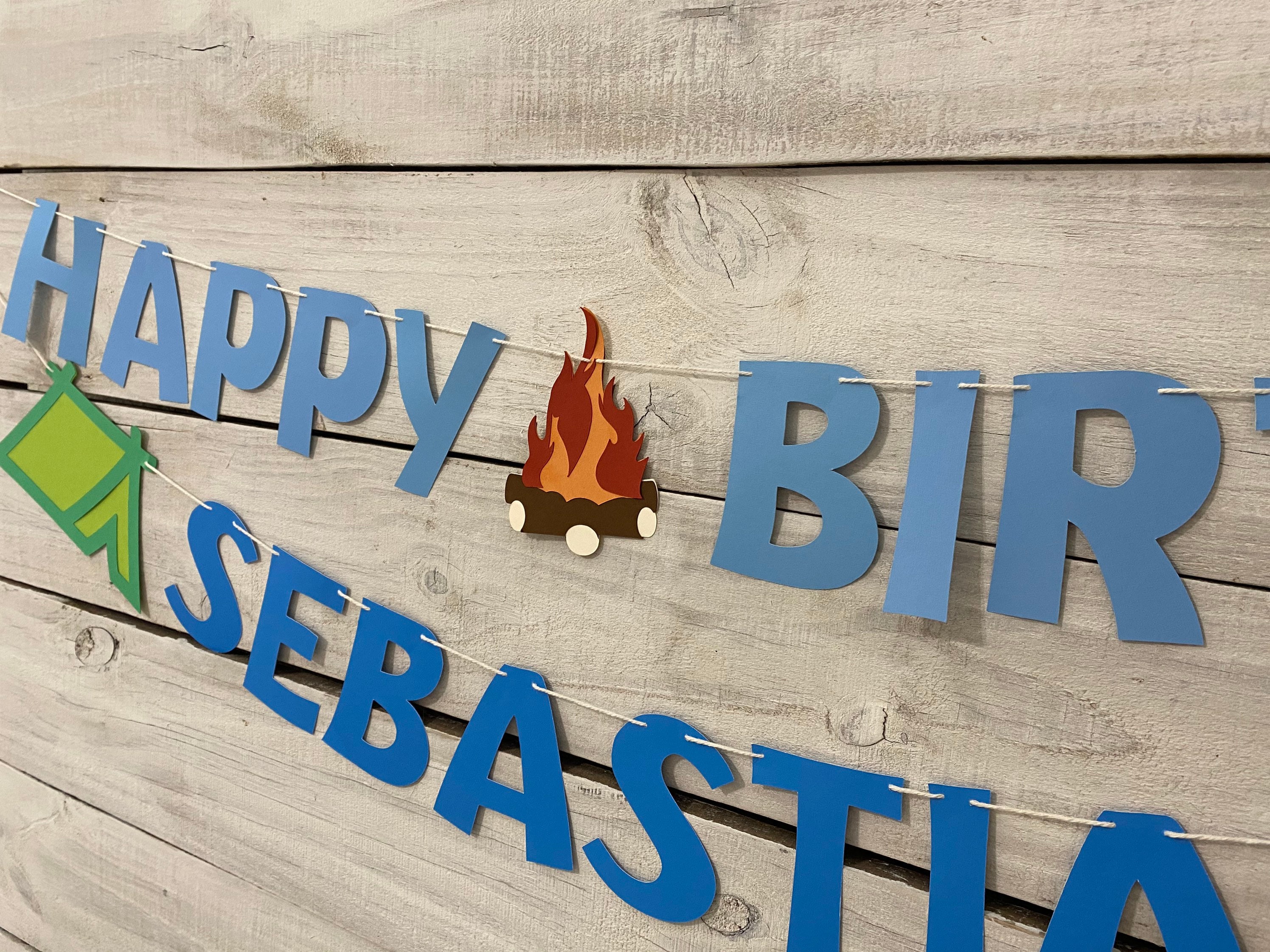 Happy Birthday Banner Camping Birthday Banner Camp Out - Etsy