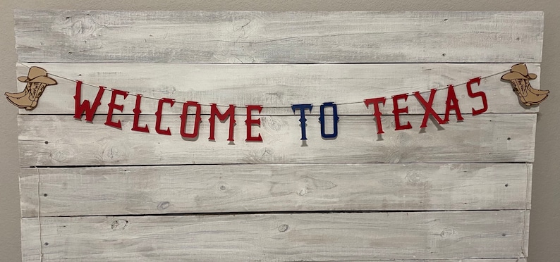 Welcome to Texas Banner Cowboy Theme First Birthday Theme - Etsy