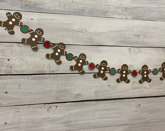 Glitter Gingerbread Man Banner Gingerbread Garland Gingerbread ...