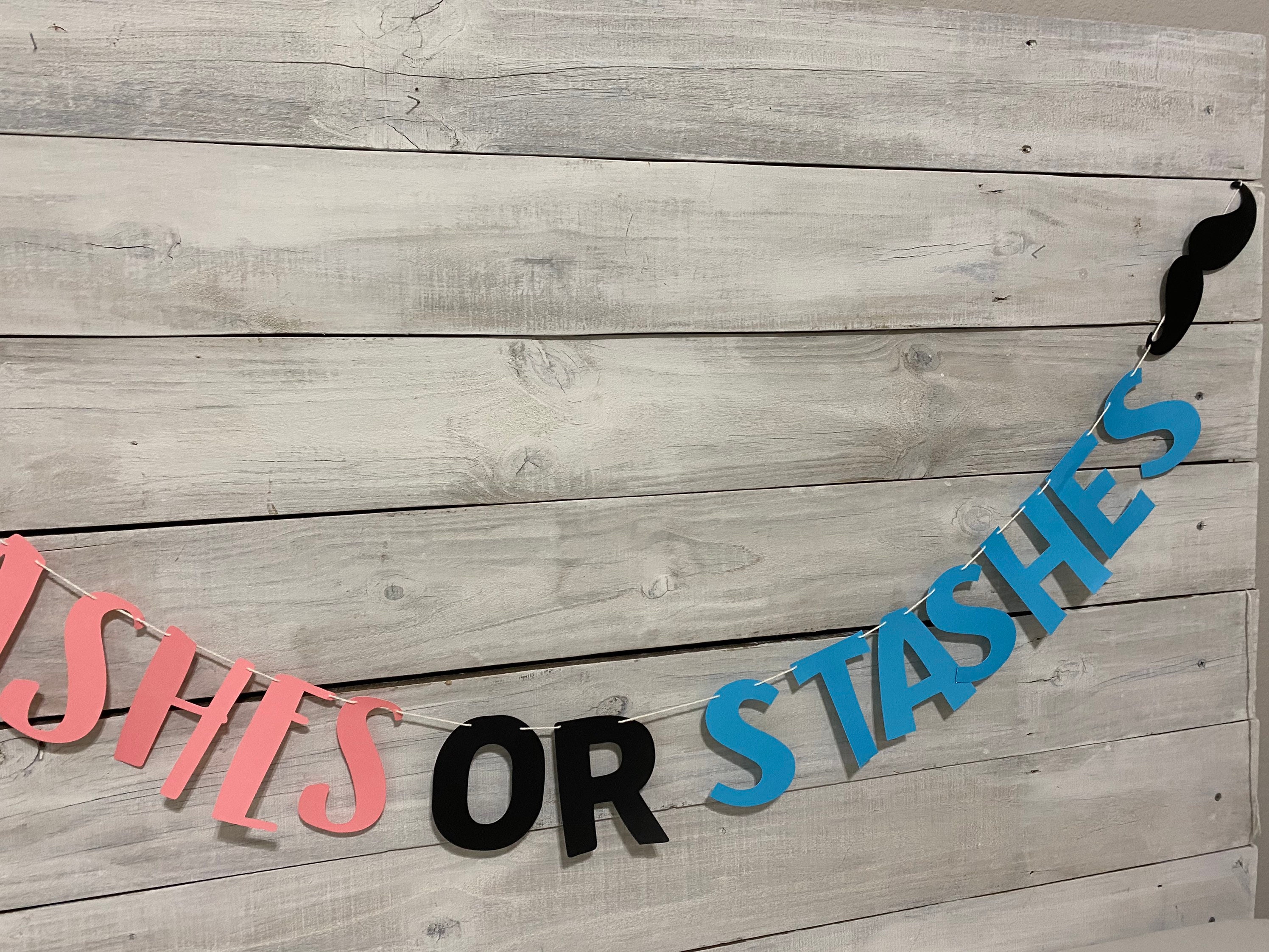 Lashes or Stashes Banner: Gender Reveal Party Decor - Etsy