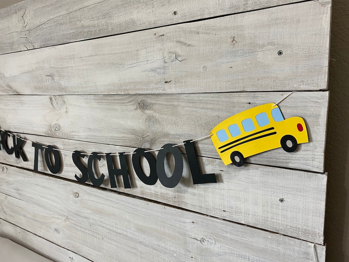 Back to School Banner School Bus Teacher Classroom Decor - Etsy