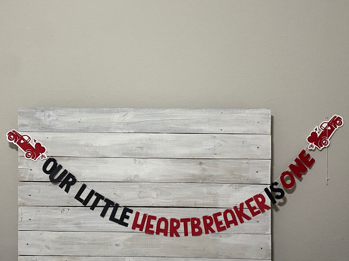 Heartbreaker ONE Banner: Valentine's 1st Birthday Party Decor - Etsy
