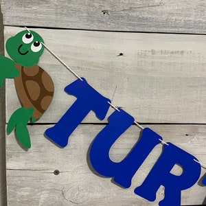 Turtley Tworrific Cardstock Banner - Turtle 2nd Birthday Party Decor - Etsy