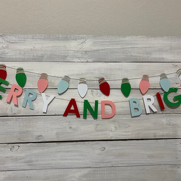 Merry and Bright Banner - Etsy