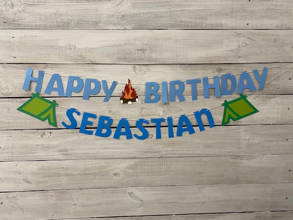 Happy Birthday Banner Camping Birthday Banner Camp Out | Etsy