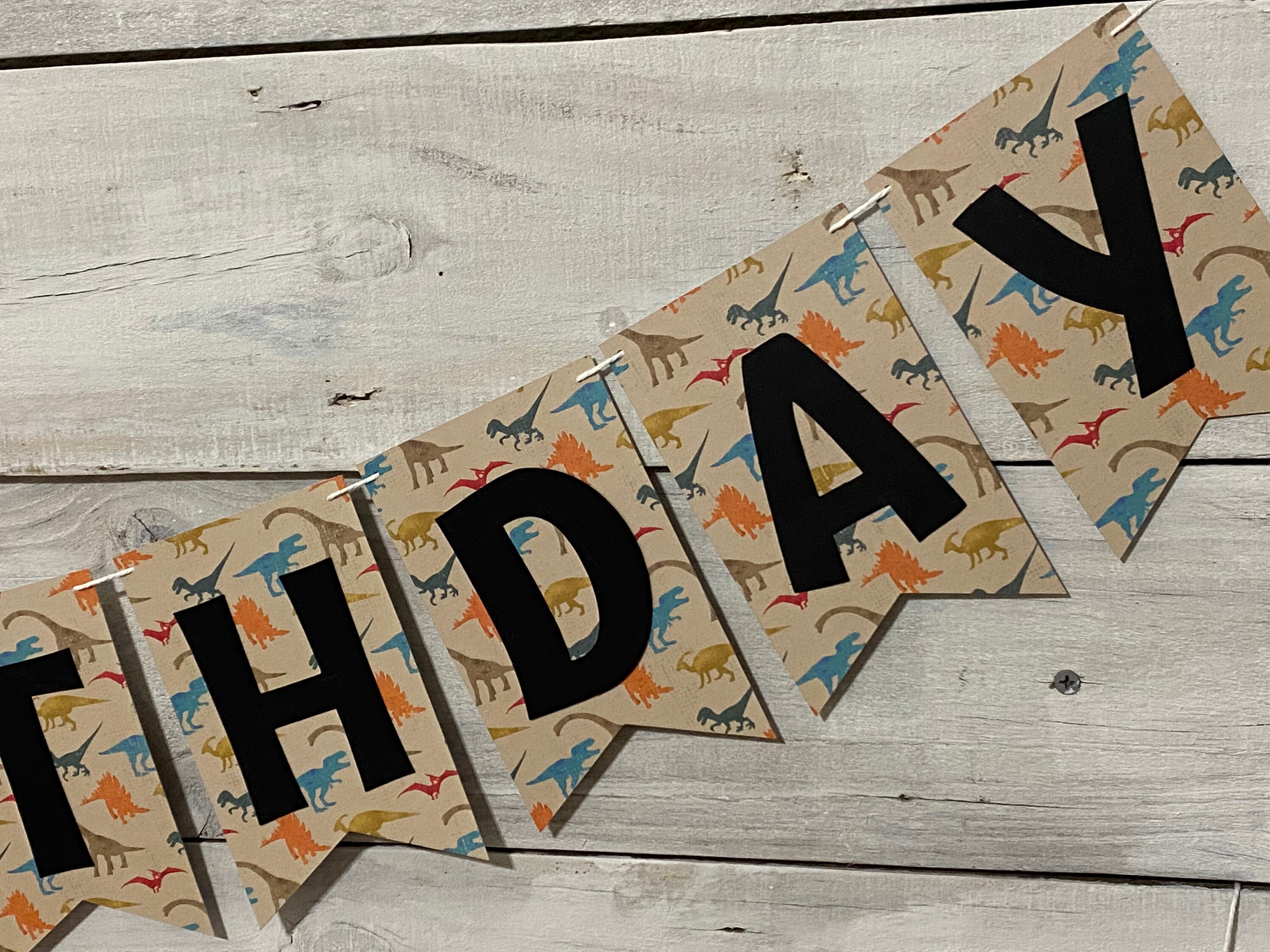 Dinosaur Pennant Birthday Banner-dinosaur Birthday Decor-customizable ...