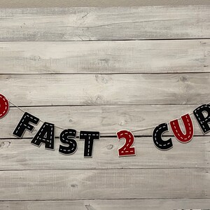Two Fast Banner - Second Birthday Banner - Racecar Birthday - Second ...