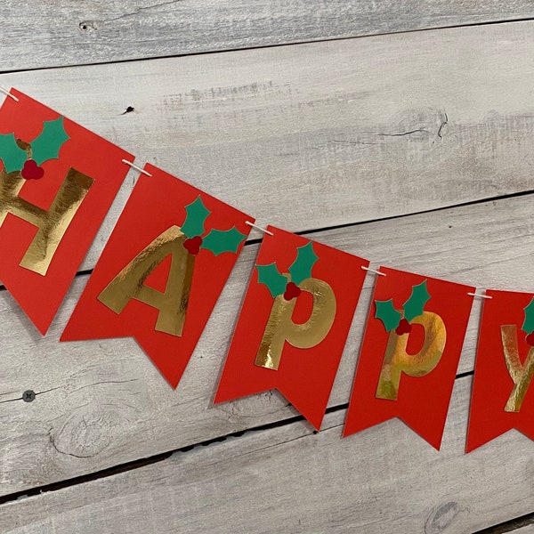 Happy Holiday Banner - Etsy