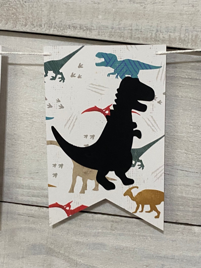 Three Rex Dinosaur Birthday Banner: Customizable Dino Party Decor - Etsy