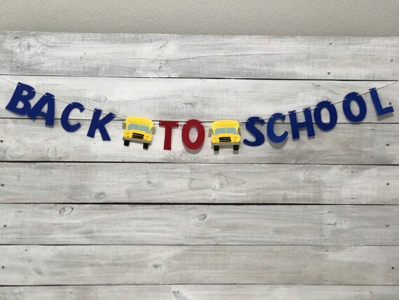Back to School Felt Banner Classroom Decor Bus Banner - Etsy