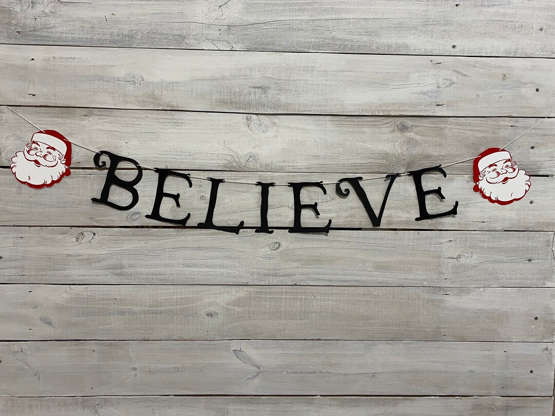 Santa Banner Believe Banner Christmas Decor - Etsy.de