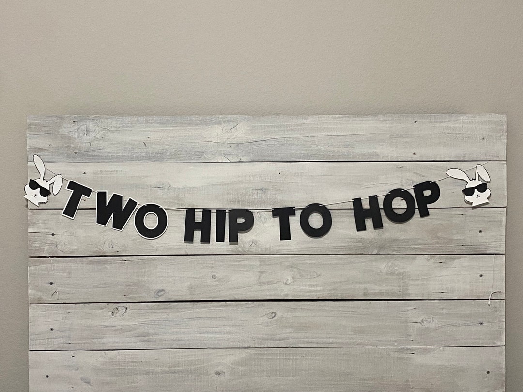 Two Hip to Hop Banner – Bunny 2nd Birthday Party Decor - Etsy