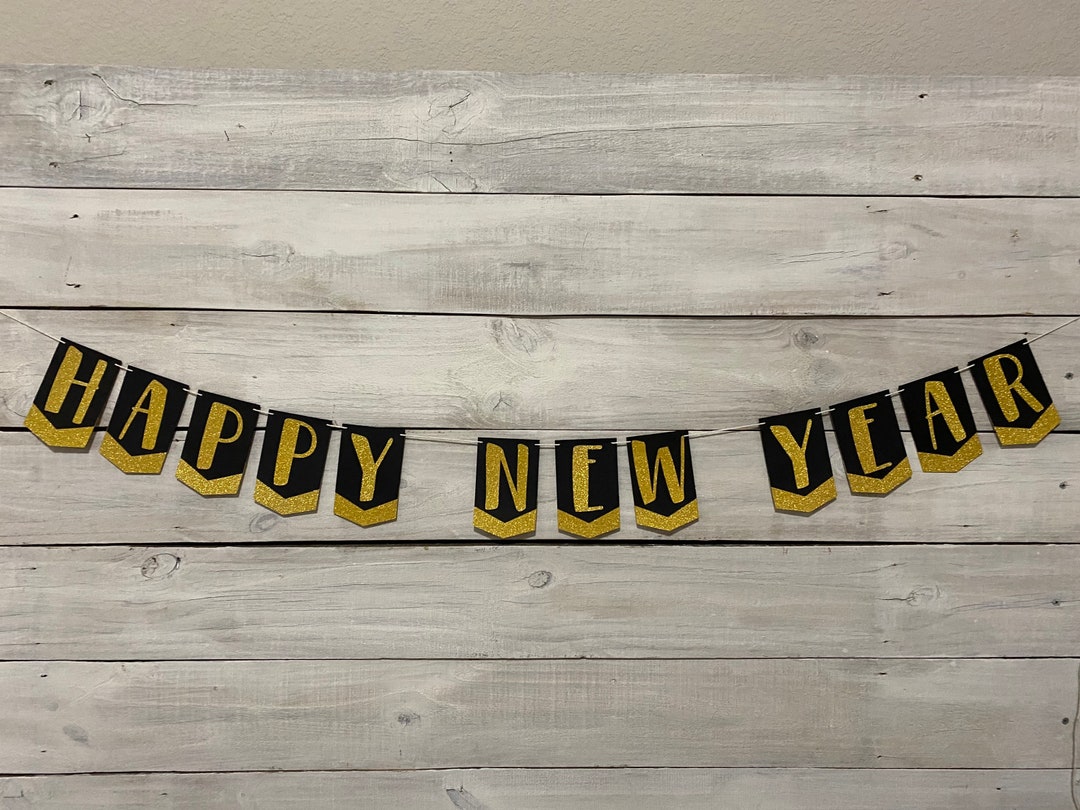 Happy New Year Pennant Banner - New Year Garland - New Year Decor ...