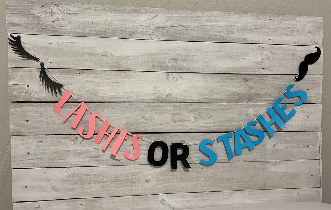 Lashes or Stashes Banner: Gender Reveal Party Decor - Etsy
