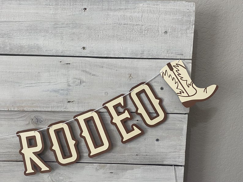 First Rodeo Birthday Banner: Wild West Cowboy Party Decor - Etsy