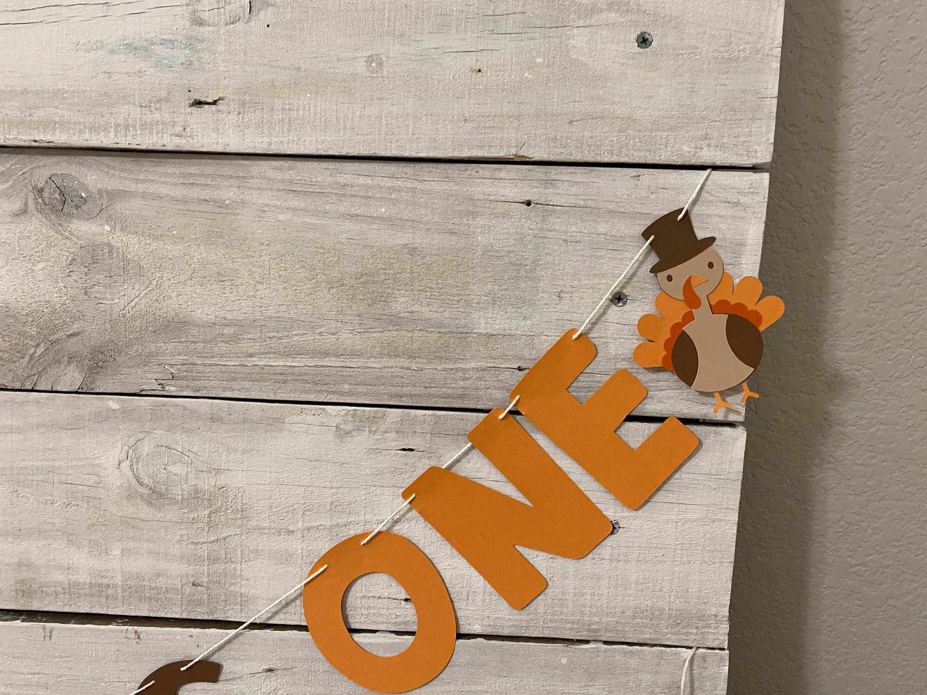 Our Little Turkey is One Banner Thanksgiving Fall First - Etsy
