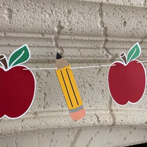 Back to School Banner Pencils and Apples Banner Teacher | Etsy