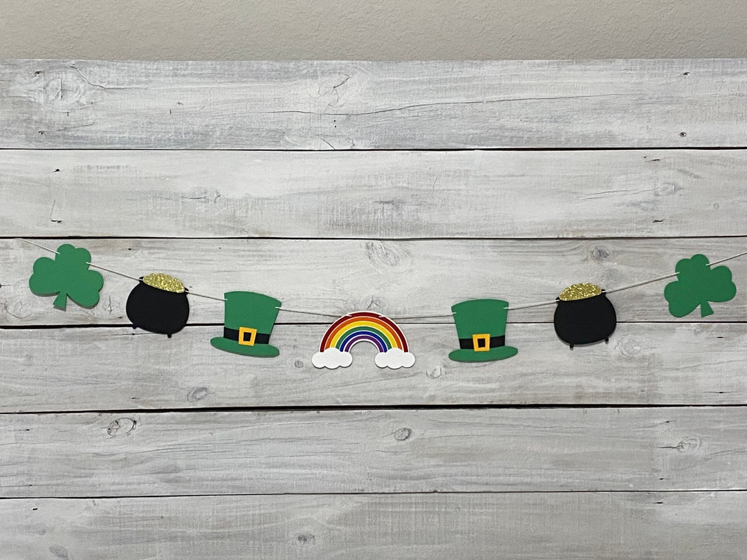 St. Patrick's Day Garland: Shamrock, Pot of Gold, Rainbow Banner - Etsy