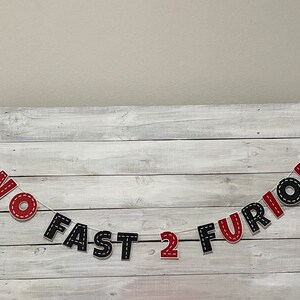 Two Fast Banner - Second Birthday Banner - Racecar Birthday - Second ...