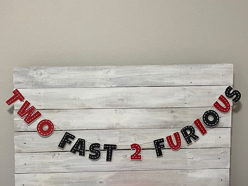 Two Fast Banner Second Birthday Banner Racecar Birthday - Etsy