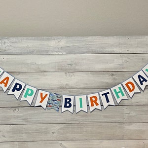 SHARK Happy Birthday Pennant Banner - Shark Banner - Baby Shark ...