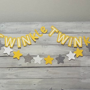 Twinkle Twinkle Banner-twin Baby Shower-twin Birthday Party Banner ...