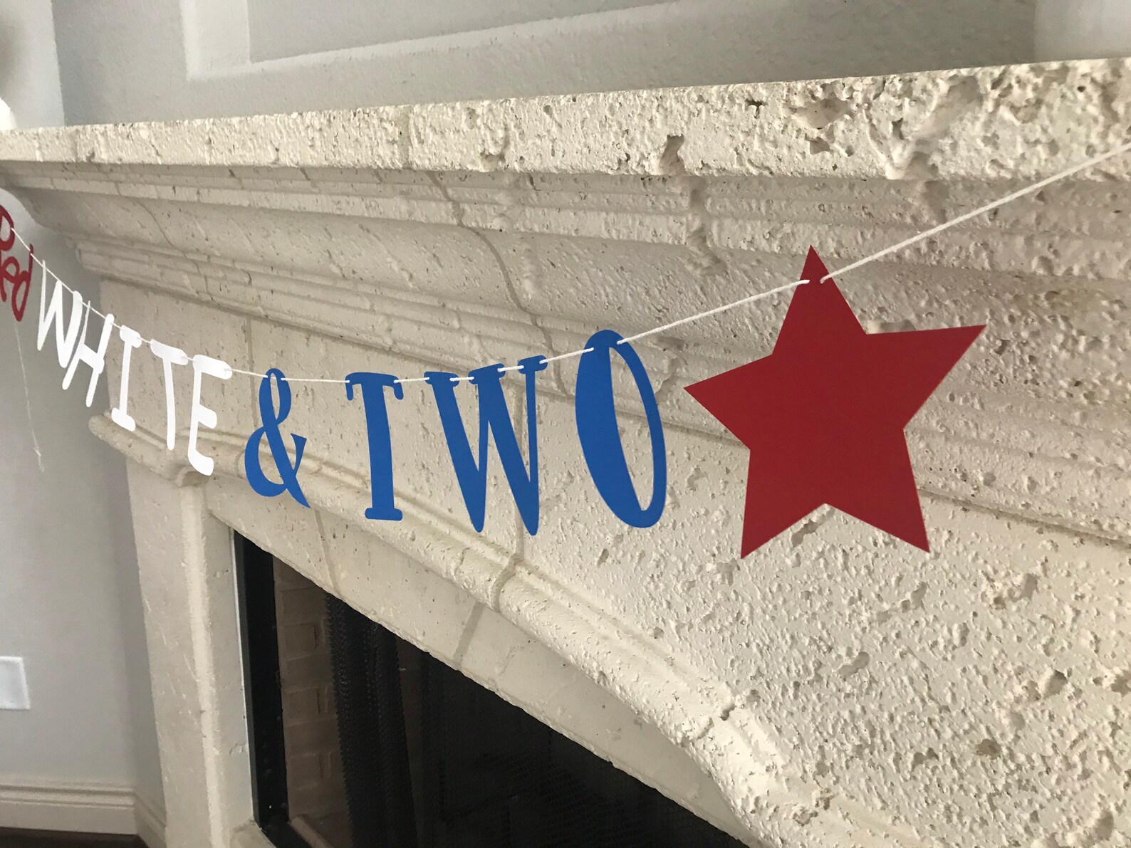 Red White and Two Banner Second Birthday Banner 2nd | Etsy