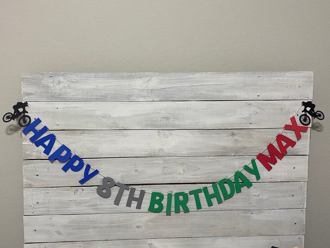 Mountain Bike Birthday Banner - Customizable Biking Banner - Outdoor ...