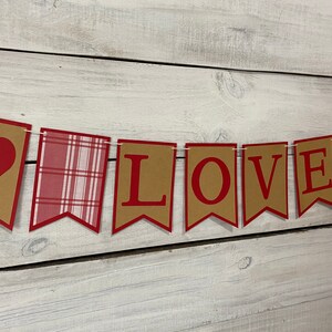 LOVE Pennant Banner Valentine Mantle Decor Love Banner Valentines Day ...