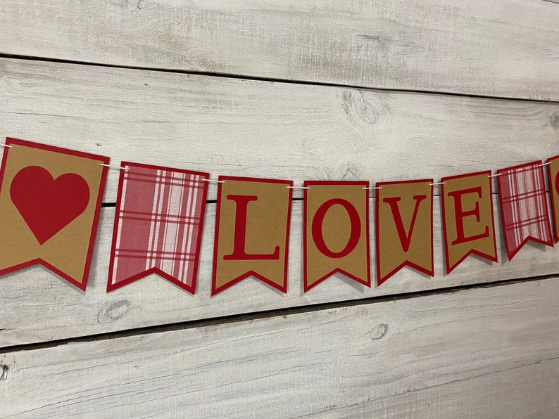 LOVE Pennant Banner - Valentine Mantle Decor - Love Banner - Valentines ...