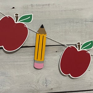Back to School Banner - Pencils and Apples Banner - Teacher Classroom ...