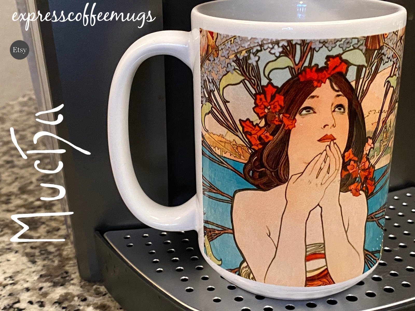 Coffee Mug Coffee Cup Mucha Art Monte-carlo Decor 15oz - Etsy