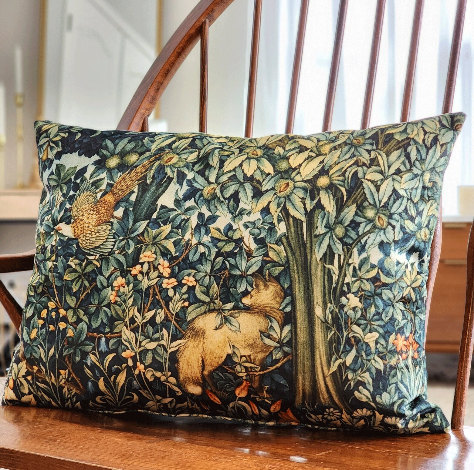 Fox Pillow, Forest Decor, William Morris Pillow, Nature Pillow, Arts ...