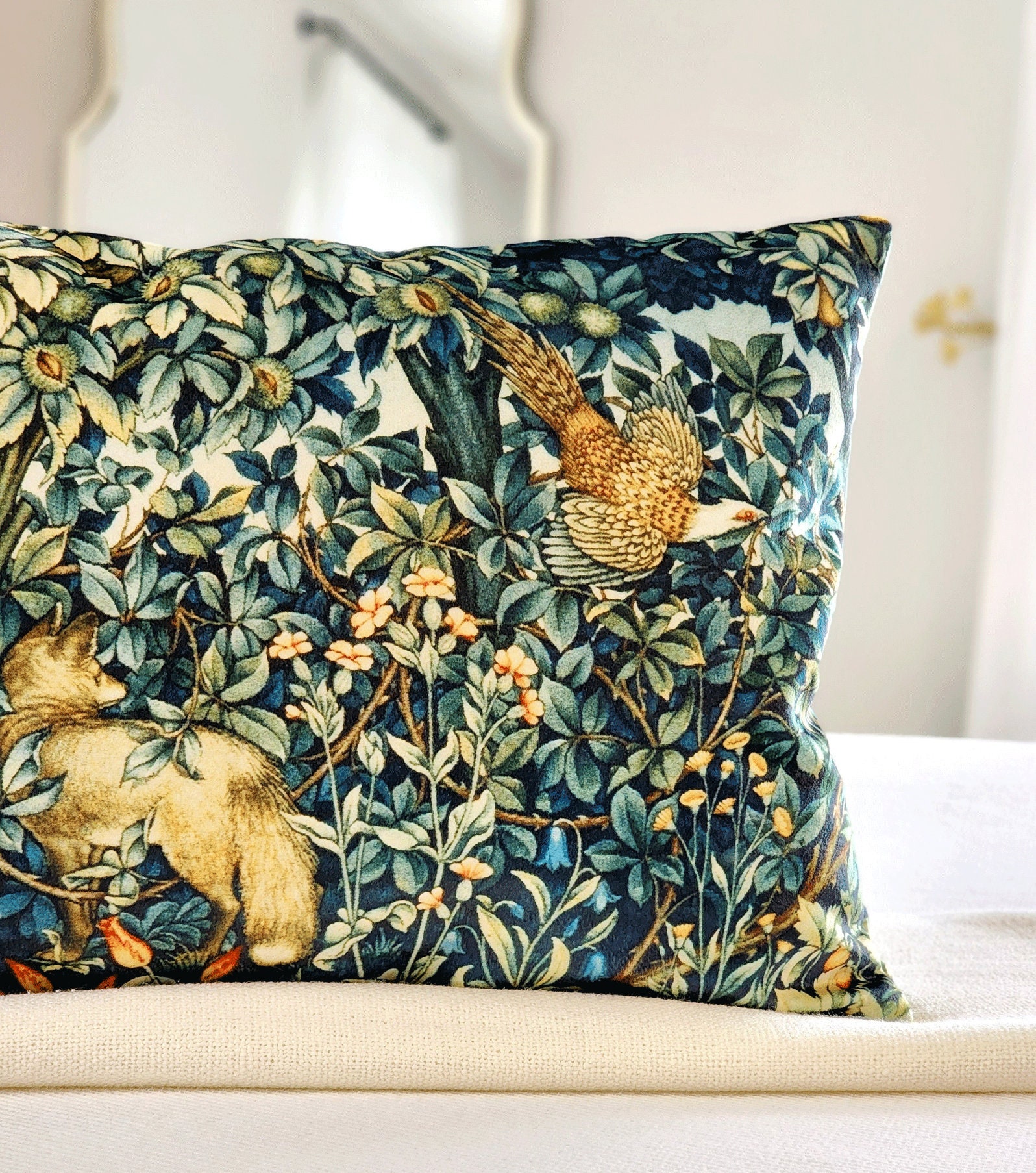 Fox Pillow, Forest Decor, William Morris Pillow, Nature Pillow, Arts ...