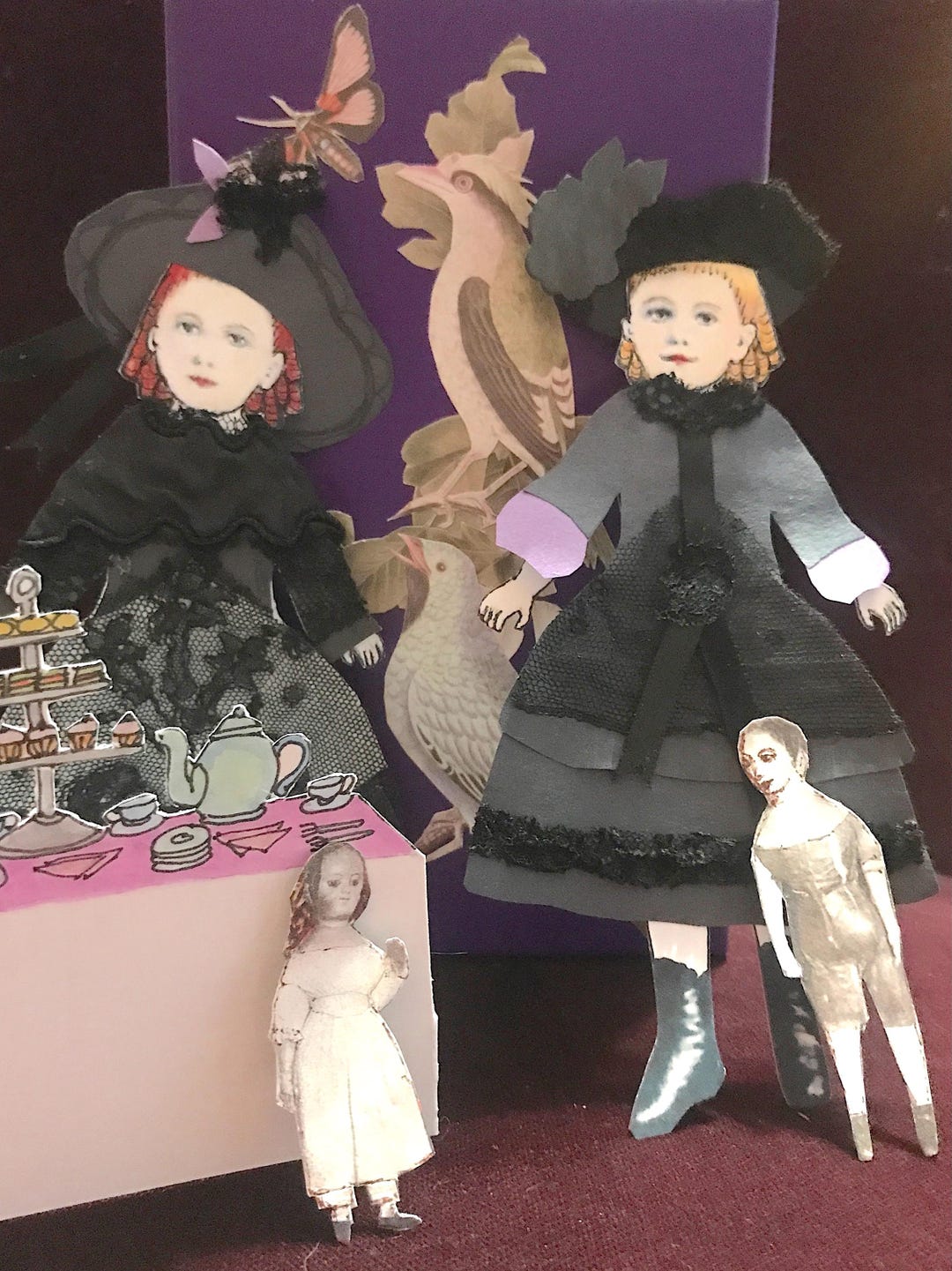 Gothic Paperdoll Play Set Victorian Handmade Paper Dolls and Pre-cut ...