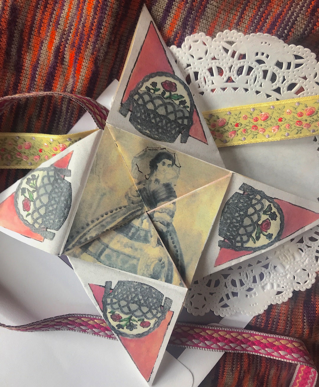 Victorian Puzzle Purse Collectible Origami Greeting Card - Etsy