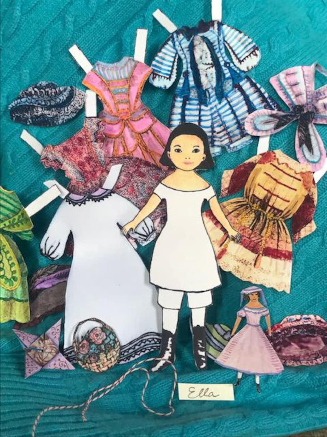 Ella Asian Victorian Paper Doll Set, Pre-cut Fashion Doll Clothes, Tiny ...