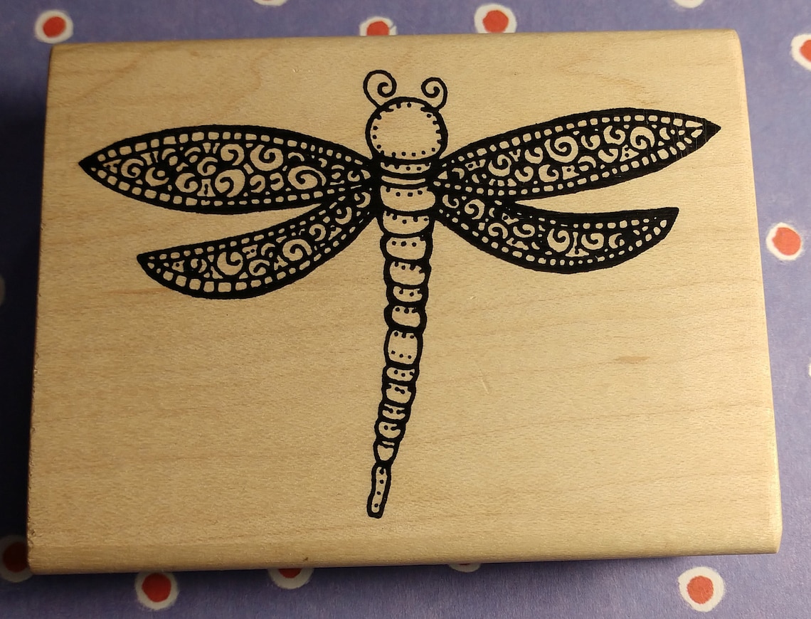 DRAGONFLY Rubber Stamp - Etsy