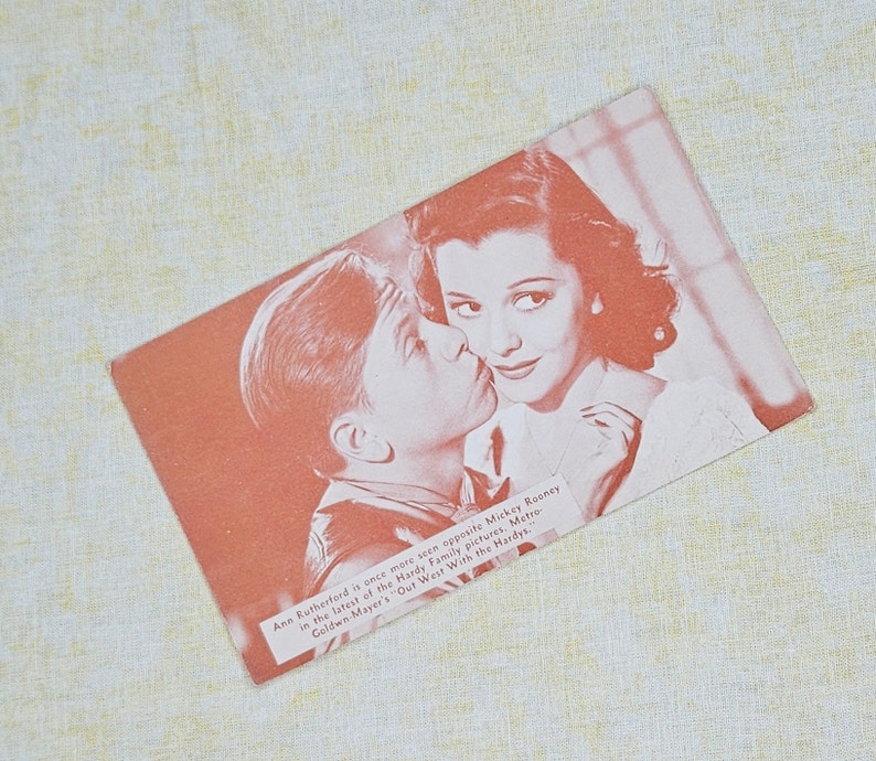 Mickey Rooney Ann Rutherford Advertising Postcard 1938 Hardy Family ...