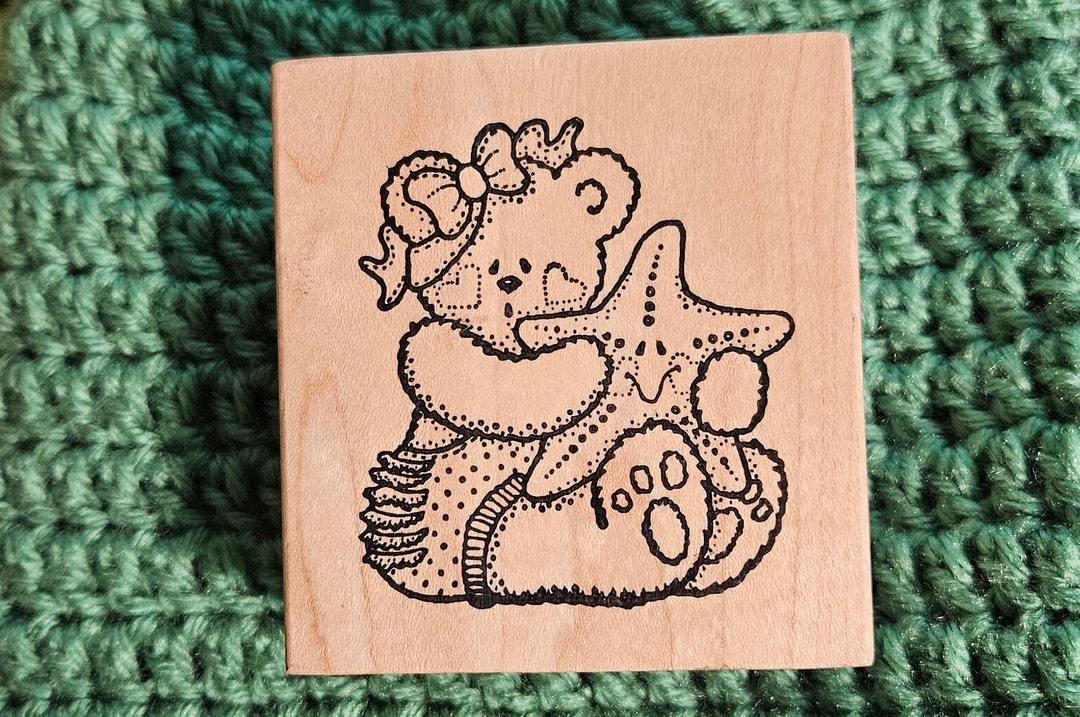 Teddy Bear Starfish Mounted Rubber Stamp - Etsy