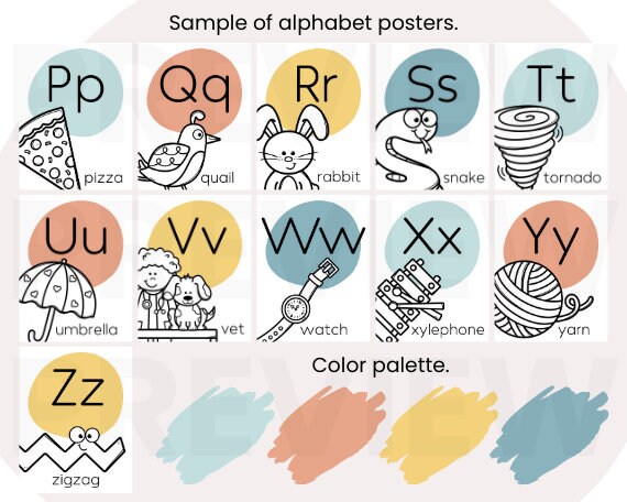 Alphabet Posters, Classroom Decor, ABC Posters, Bulletin Board ...